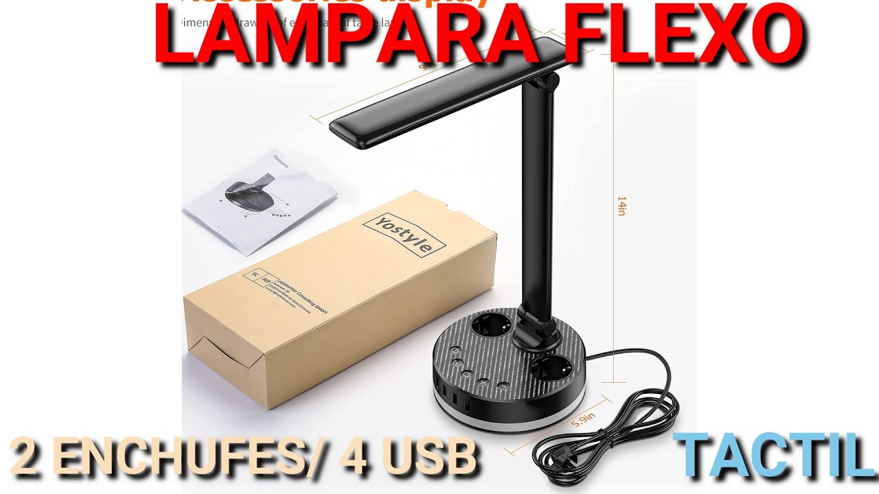 Lámpara Led Escritorio Flexo Base Táctil