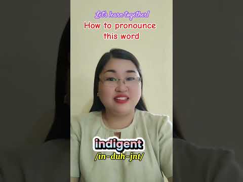 How to pronounce indigent #pronunciation #reading #vocabulary #english #education