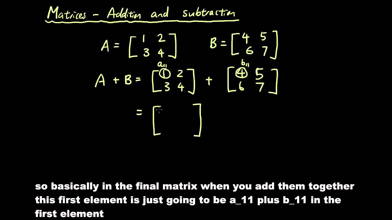 Matrices lesson 2 - Adding and subtracting matrices