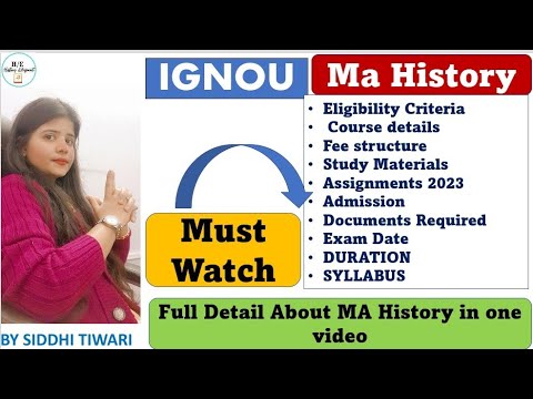 IGNOU MA History Syllabus, Eligibility,Books,Exam,Assignment, Fee Course|All information inone video