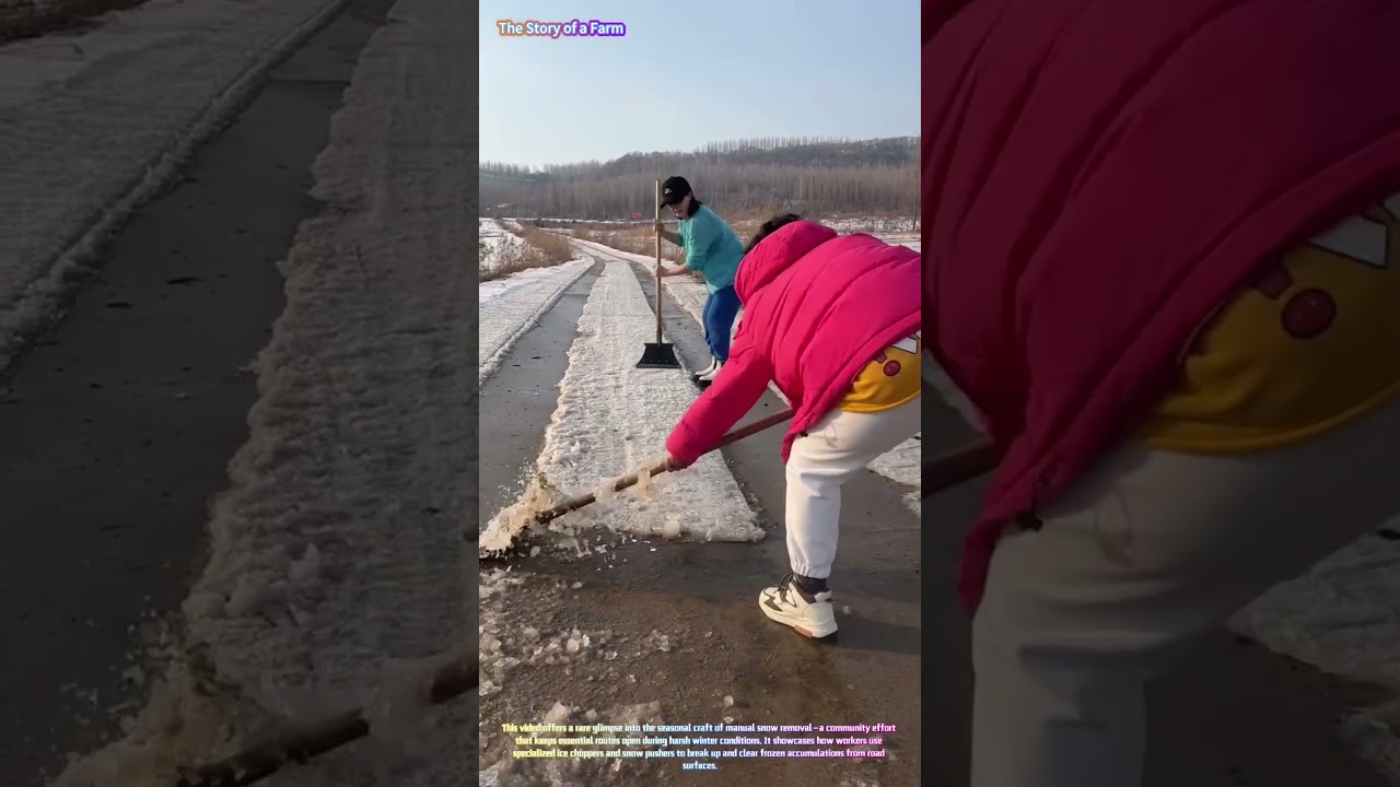 Winter Roadwork: Clearing Snow and Ice from Rural Roads! ❄️🛣️