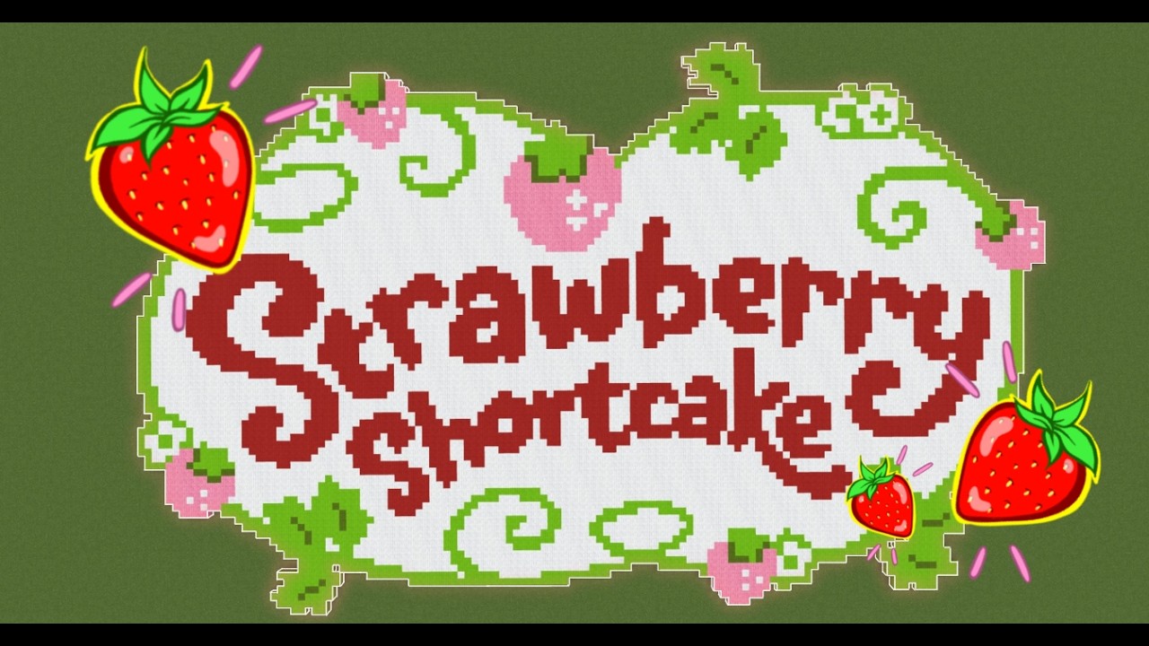 Strawberry Shortcake Logo - Minecraft Build Tutorial