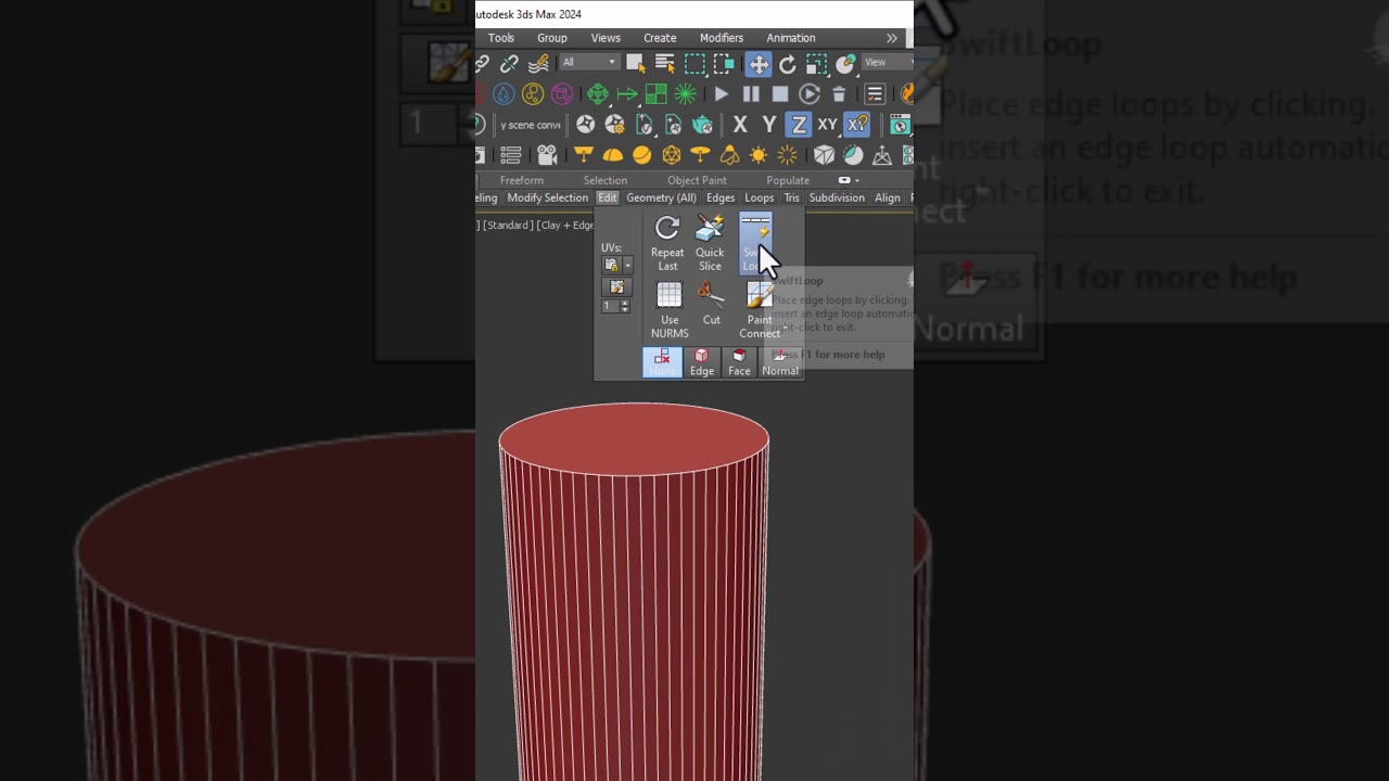 Swift loop in edit poly | 3ds Max