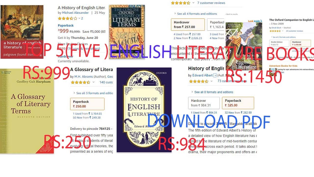 Top five paid books download free pdf for English Literature students