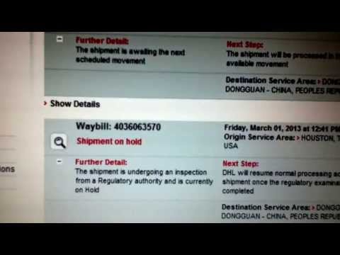 My DHL Shipments on Hold