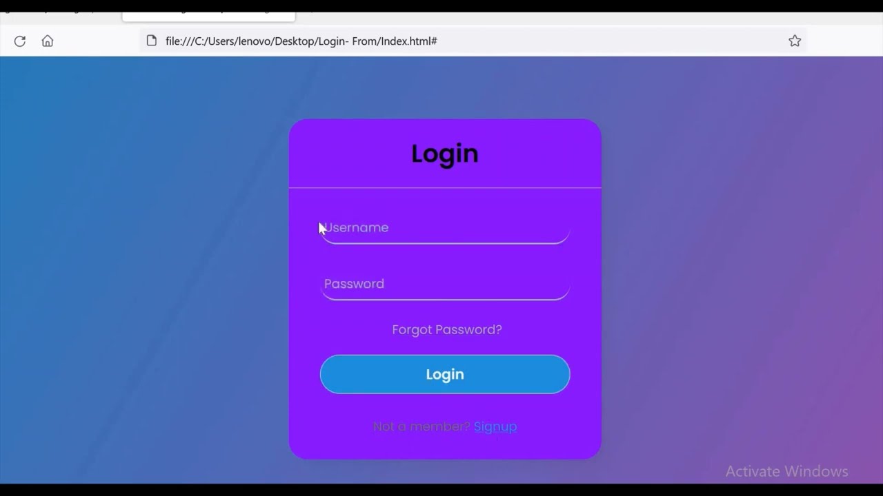 How to Create Simple Login Form Using Only HTML and CSS | CSS Form Styling | 2022 #html #css