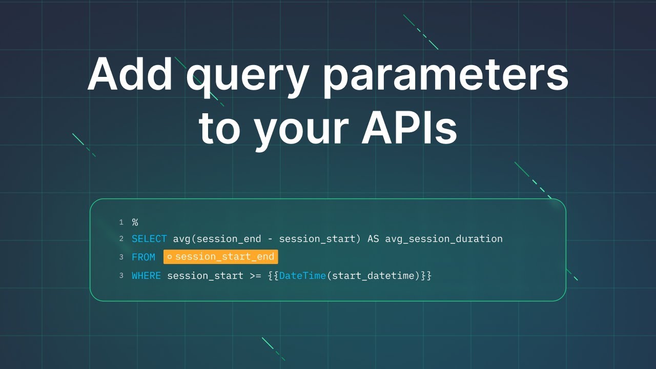Add query parameters to your Tinybird APIs