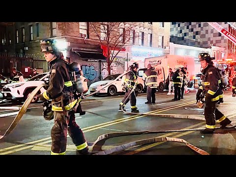 FDNY BOX 1802 ~ FDNY OPERATING FOR A 10-75 E-BIKE LITHIUM-ION BATTERY FIRE ON SHERMAN AVE. MANHATTAN