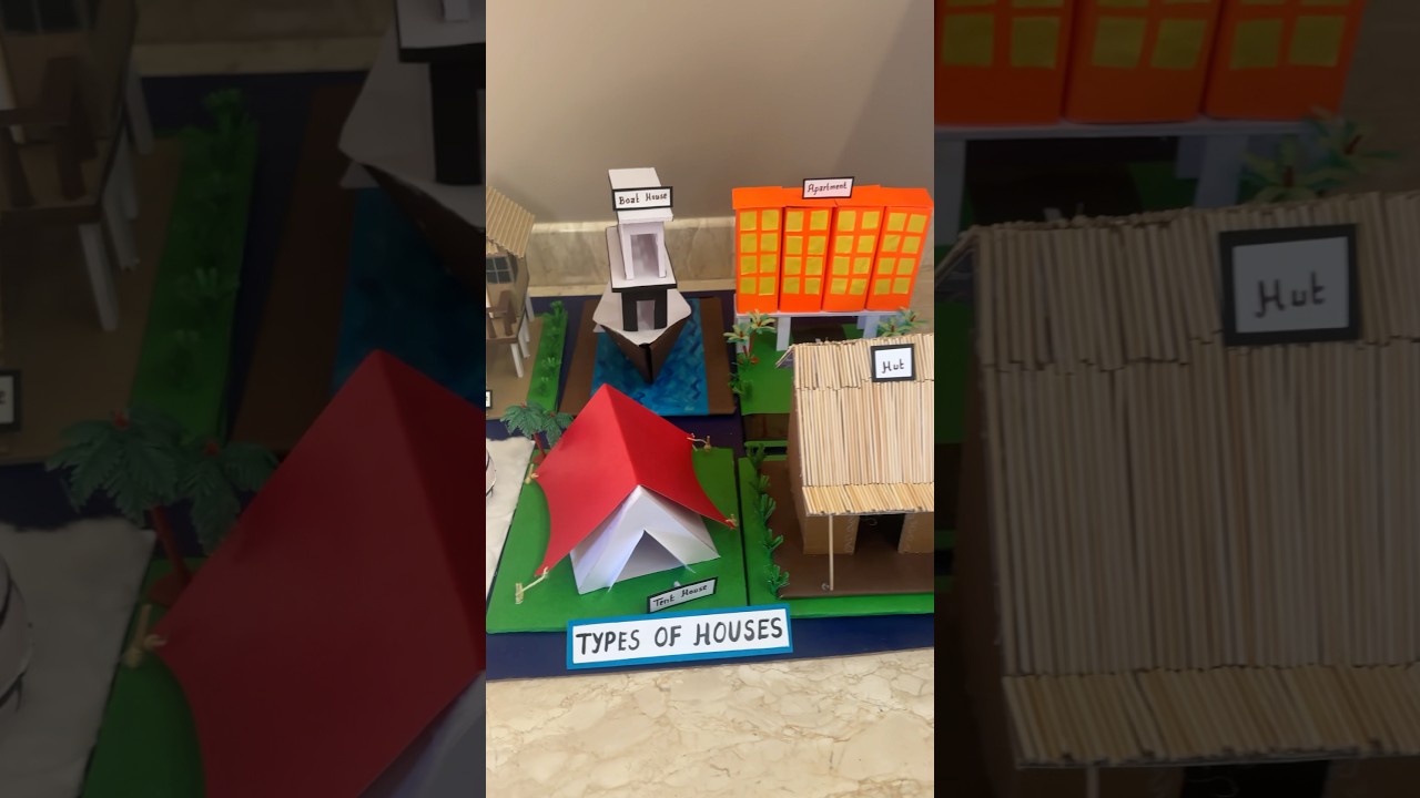Types of houses 3d model # schoolproject #scienceproject #exhibitionprojects
