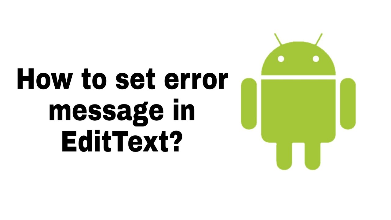 Android Beginner- How to set error message in EditText ?  #learn_tutorial5
