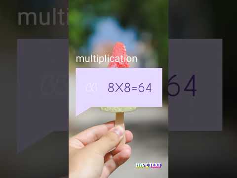multiplication 8*8=64 eight multiplied by eight is equal to sixty four