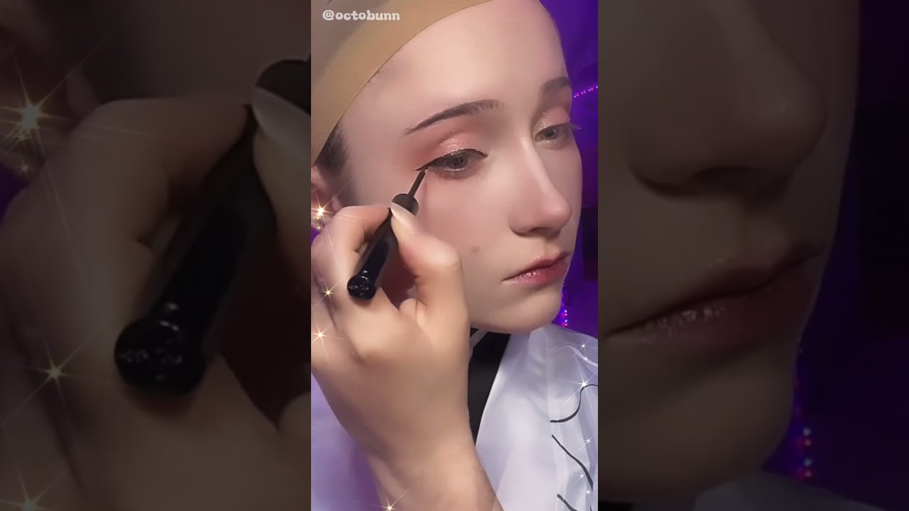 🦋 Shinobu Kocho Makeup Tutorial 🦋 #anime #halloween #demonslayer #coloredcontacts #coloredlenses