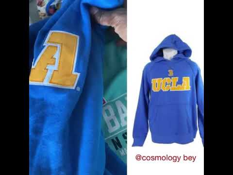 New Men's Champion UCLA Bruins College Hooded Sweatshirt Blue & Yellow
