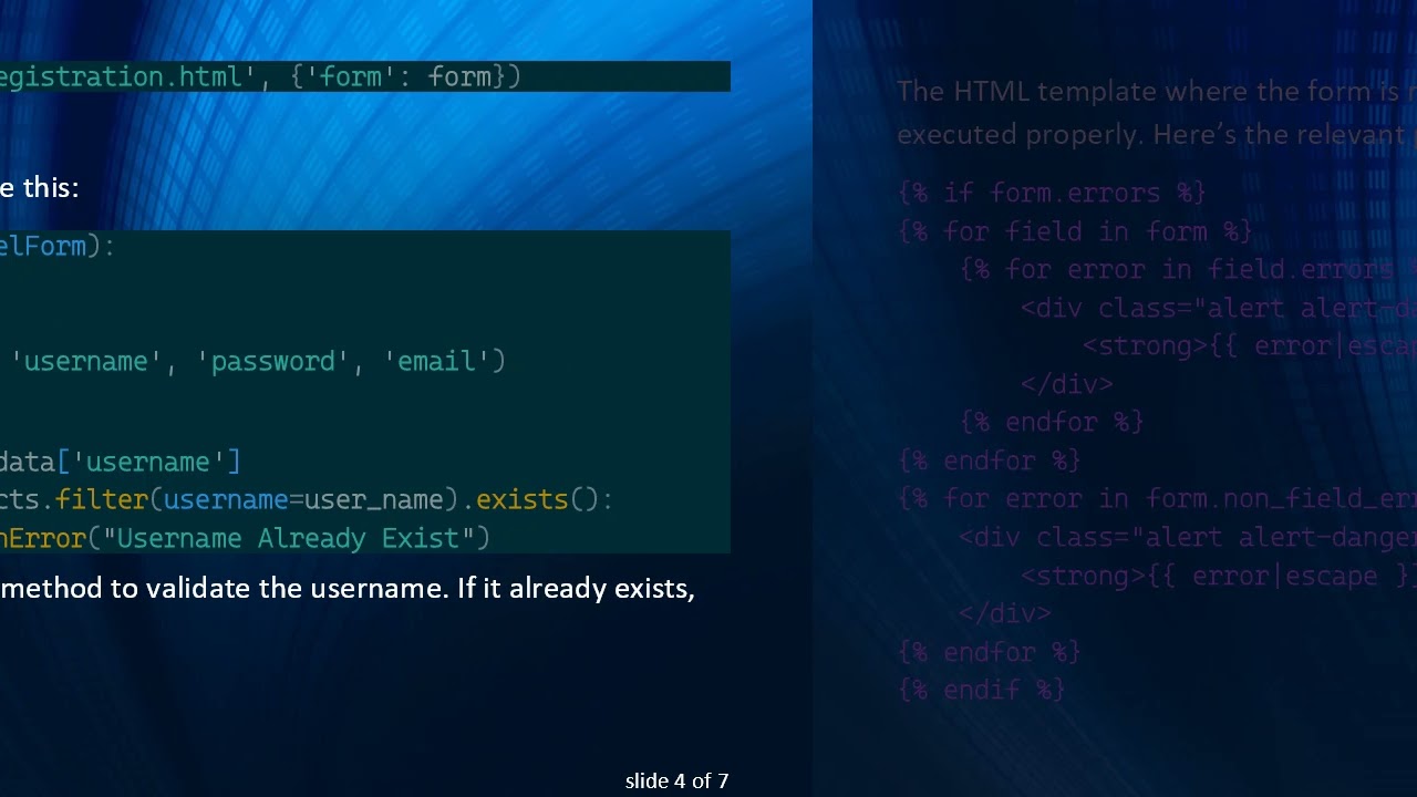 Resolving Form Validation Errors Not Displaying in HTML with Django