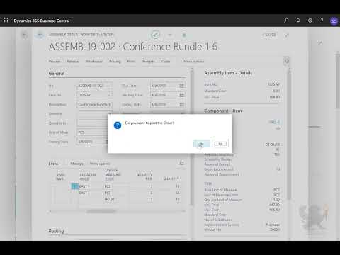 Guide To Create Assembly Orders with the Assemble-to-Stock Policy in Dynamics 365 Business Central
