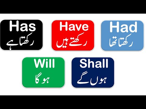 Use of Has, Have, Had, Will, Shall in English with Urdu and Hindi Translation