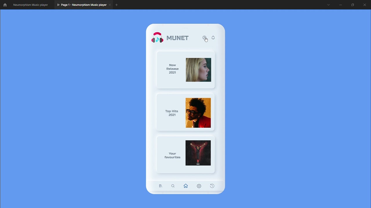 Neomorphism Music player  (UI/UX)
