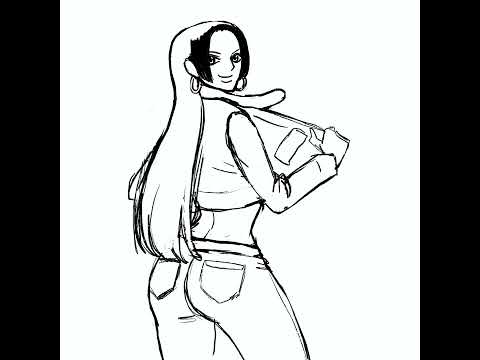 TIMELAPSE - Boa Hancock sketch 0004『ONE PIECE』