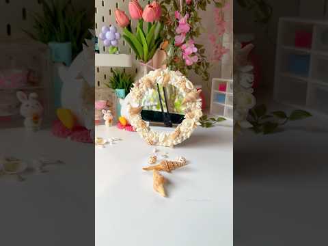 DIY Sea shell mirror #diy #shortviral #craft #artshorts #diycrafts #craftideas