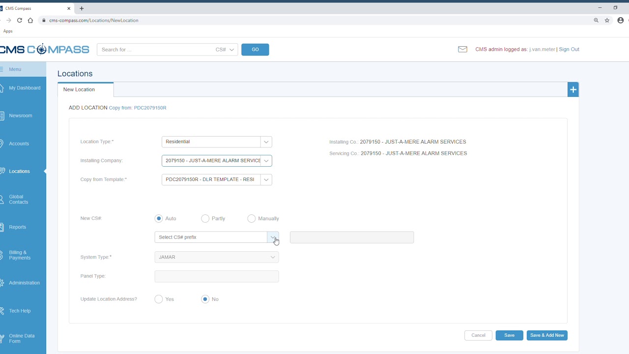CMS Compass Creating/Shelling An Account
