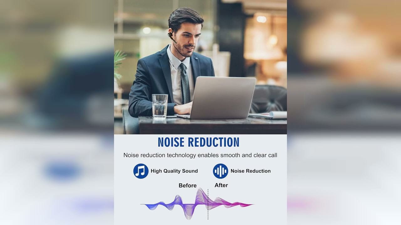 Review: Bluetooth Headset V5.1, Wireless Headset with Battery Display Charging Case, Bluetooth...
