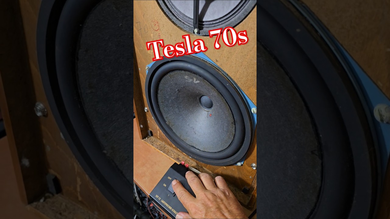 70s Vintage TESLA BASS SPEAKER Damaged BOOKSHELF SPEAKERS Sound Test