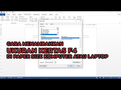 Cara Menambahkan Ukuran Kertas F4 di Paper Size Komputer dan Laptop