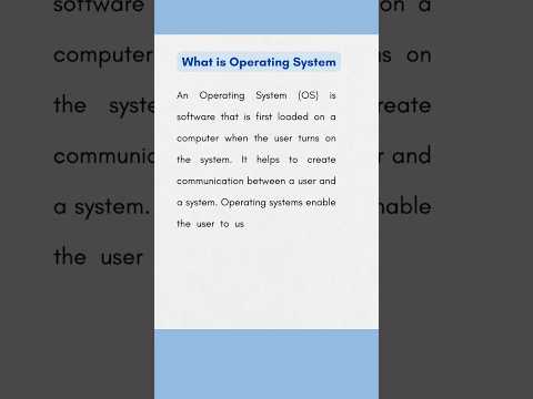 What is the Operating System | Computer Fundamentals |