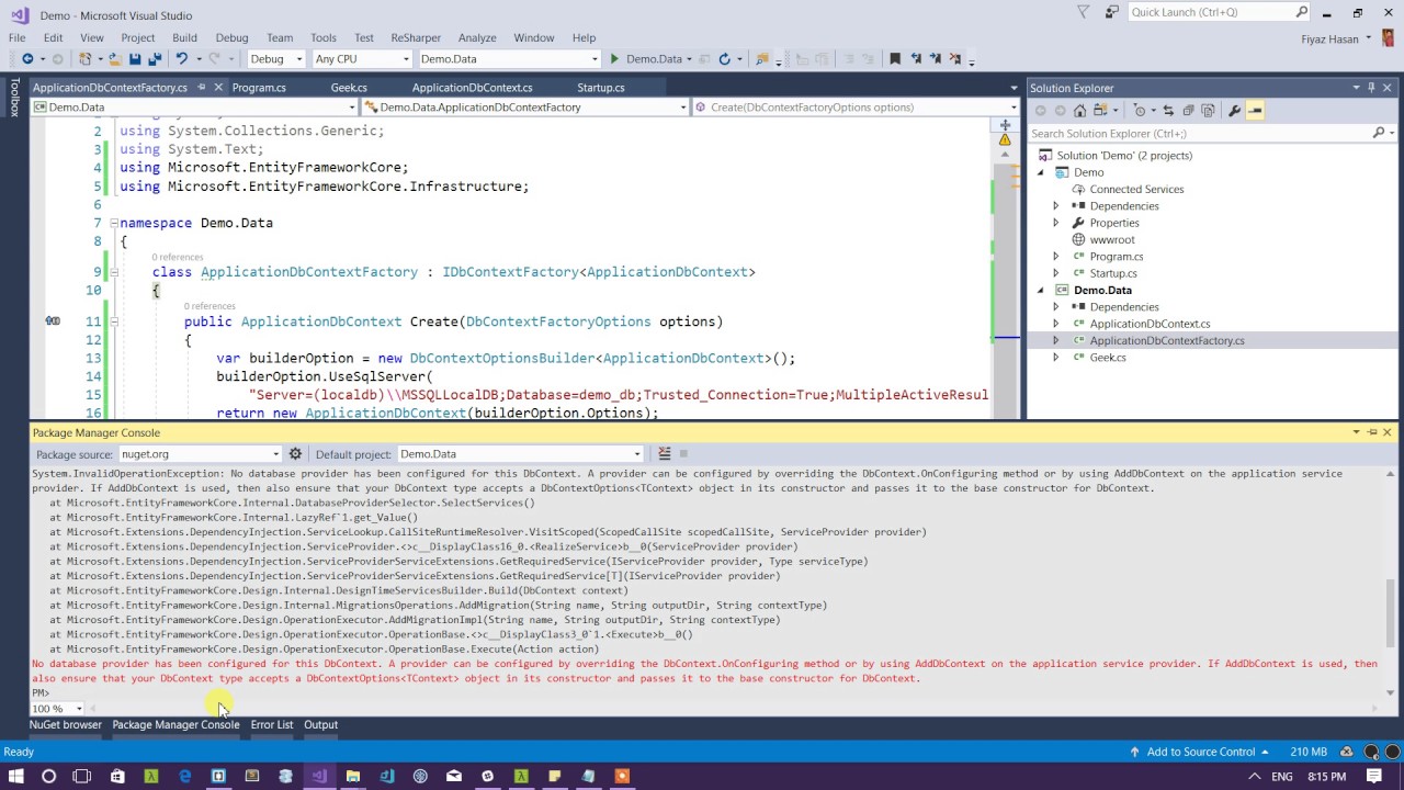 [Obsolete] Enable Entity Framework Core (1.1.1) Migrations From Separate Assembly