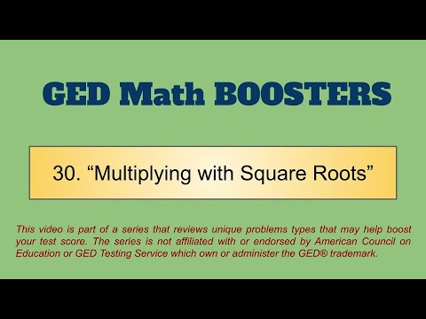 GED Math Booster 30: Simplify the product of two square roots without a calculator
