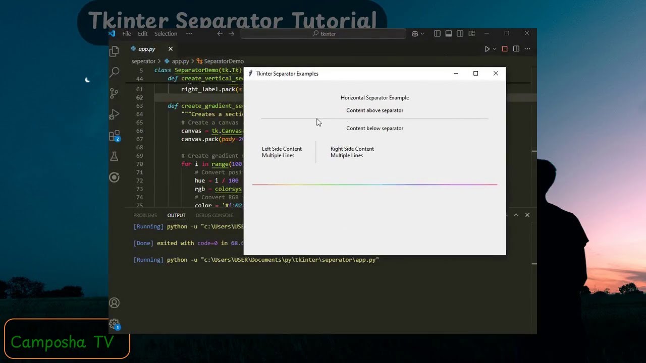 Tkinter 24: Separator