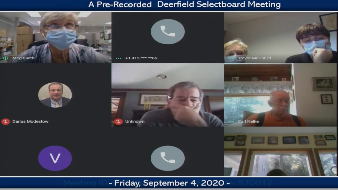 Deerfield Selectboard - September 4, 2020