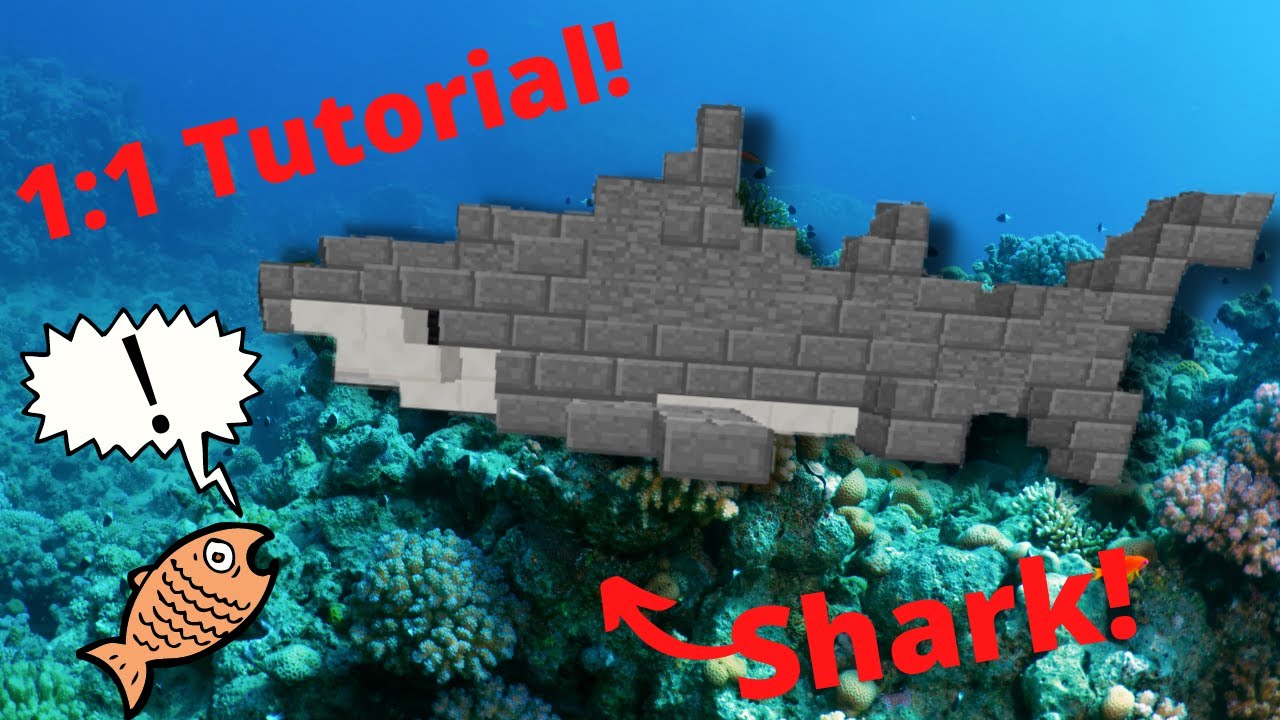 How to build sharks in Minecraft! tutorial