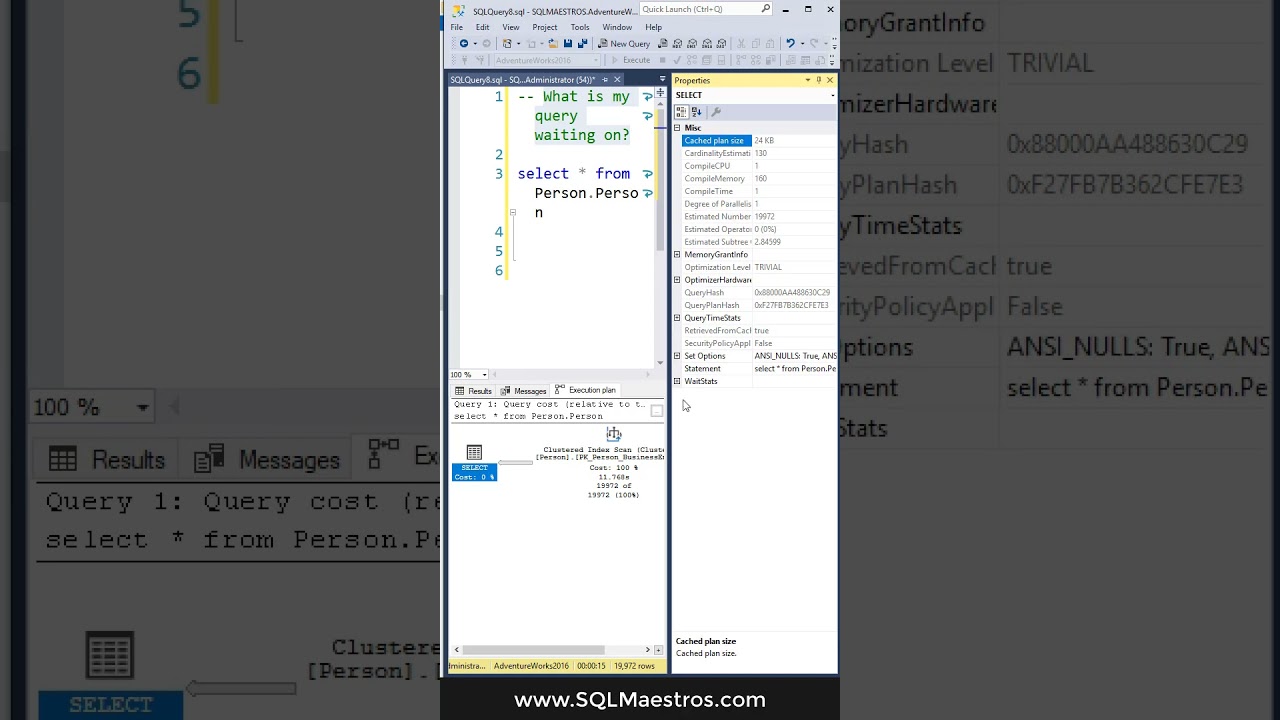 Wait Stats from Properties Window - SQL Server Training, SQL Server ...