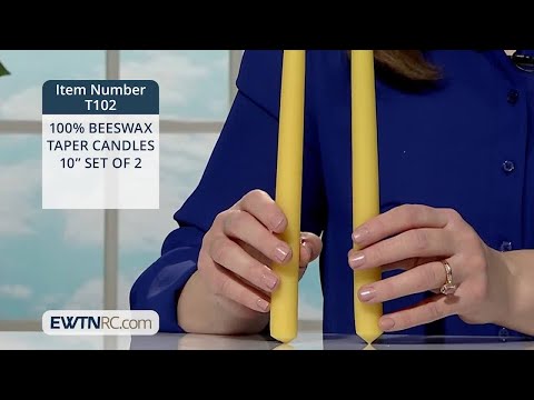 T102_100% BEESWAX TAPER CANDLES 10” SET OF 2