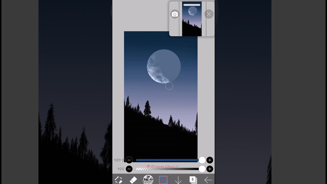 Easy Way To Draw Moon 🌙 #tutorial #ibispaintx #art #painting #digitalart #drawing