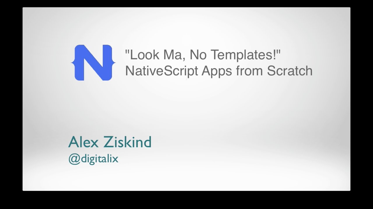 NativeScript Apps from Scratch