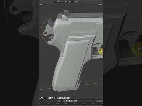 Quick Tip: Realistic animation of 9mm Pistol in Blender | #blender #shorts | 2023 #blendershorts