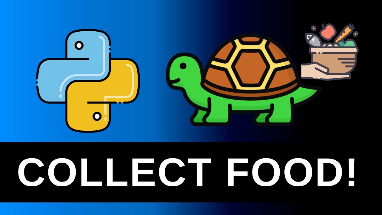 Turtle Food Collector Game - Python Turtle Graphics Game