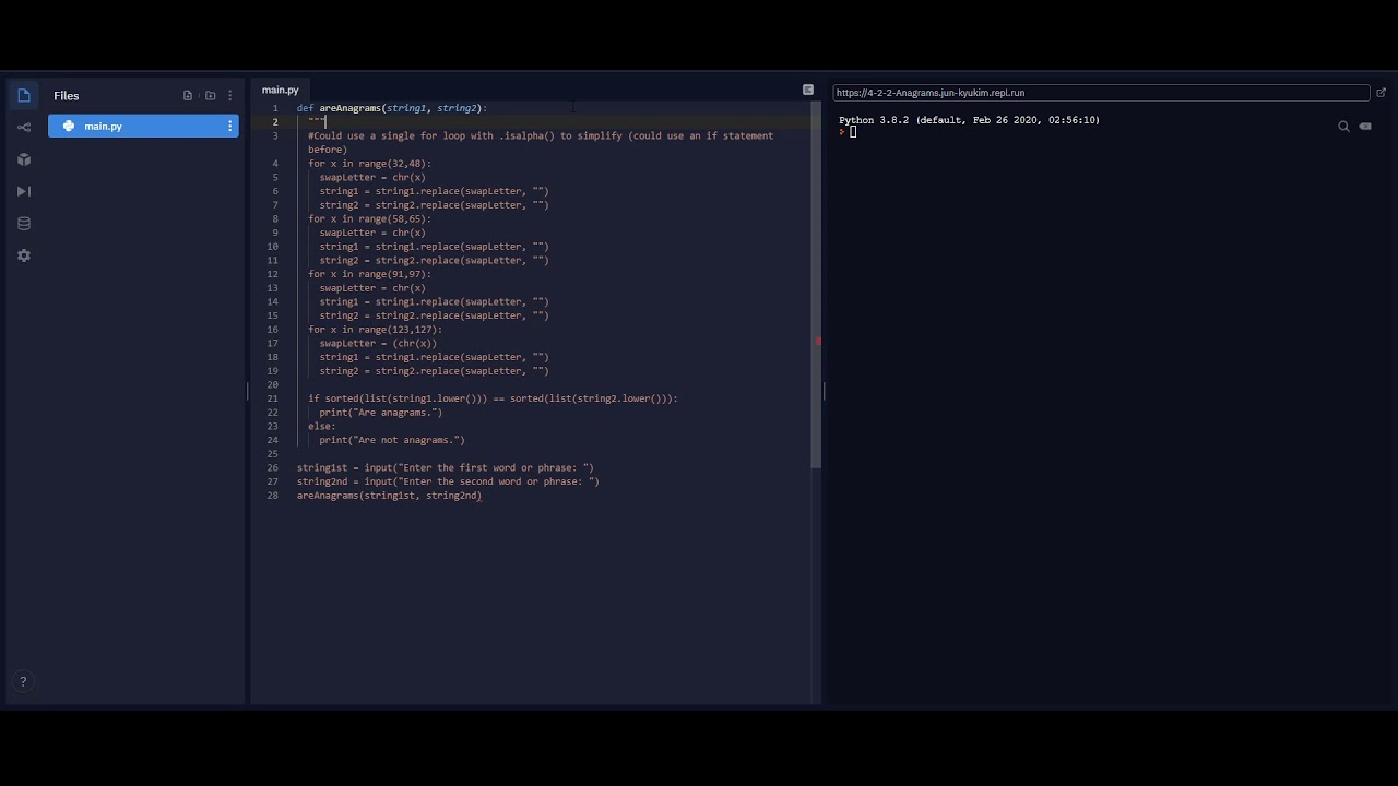 Simple Python Scripts #5 - Anagram Checker
