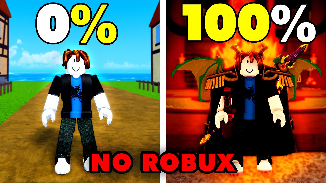 I 100%'d Blox Fruits with NO Robux... and it was PAINFUL