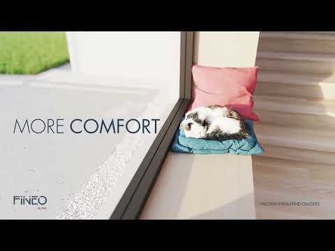 Fineo vacuum insulating glazing
