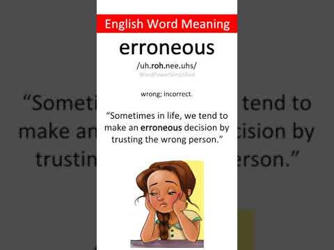 English meaning of erroneous | Word of the day