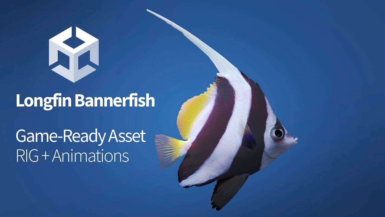 Bannerfish Longfin - Unity project game-ready asset. Multi-Software Support.