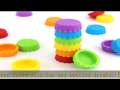 LEEFONE 18 PCS Silicone Rubber Bottle Caps, Reusable Beer Caps for Home Brewing Beer, Soft Drink, W