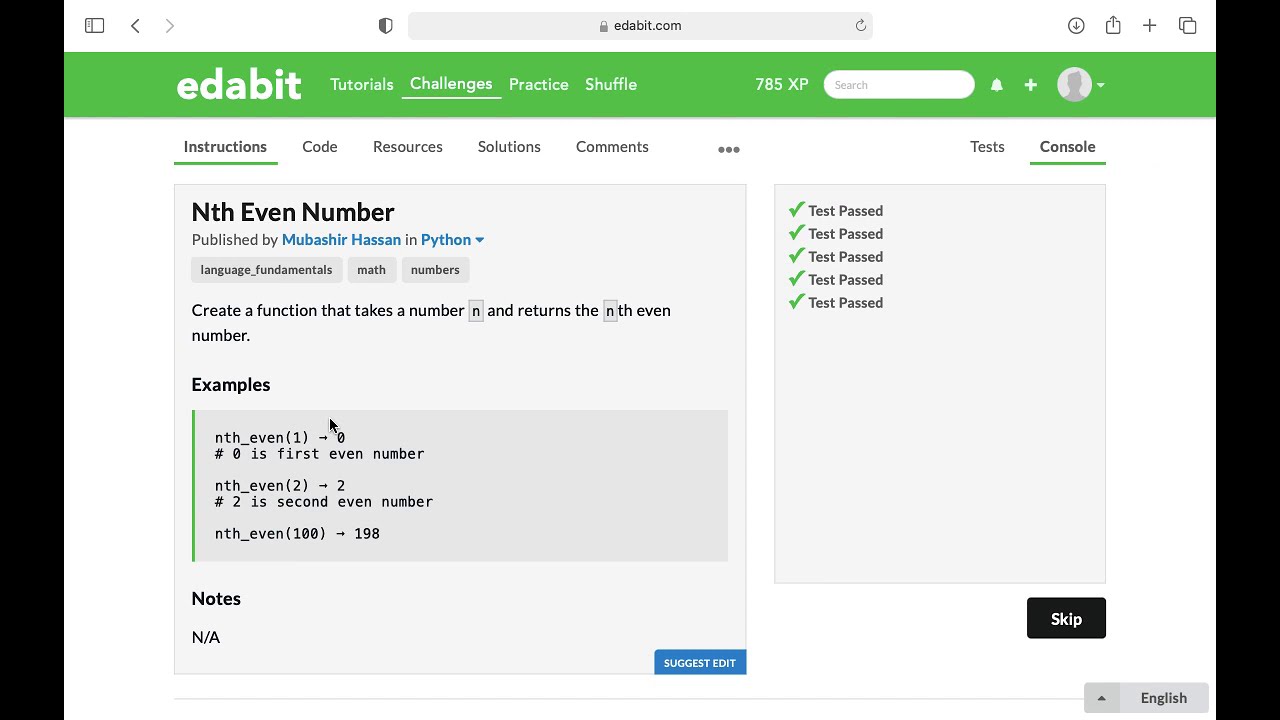 Python Function: Nth Even Number