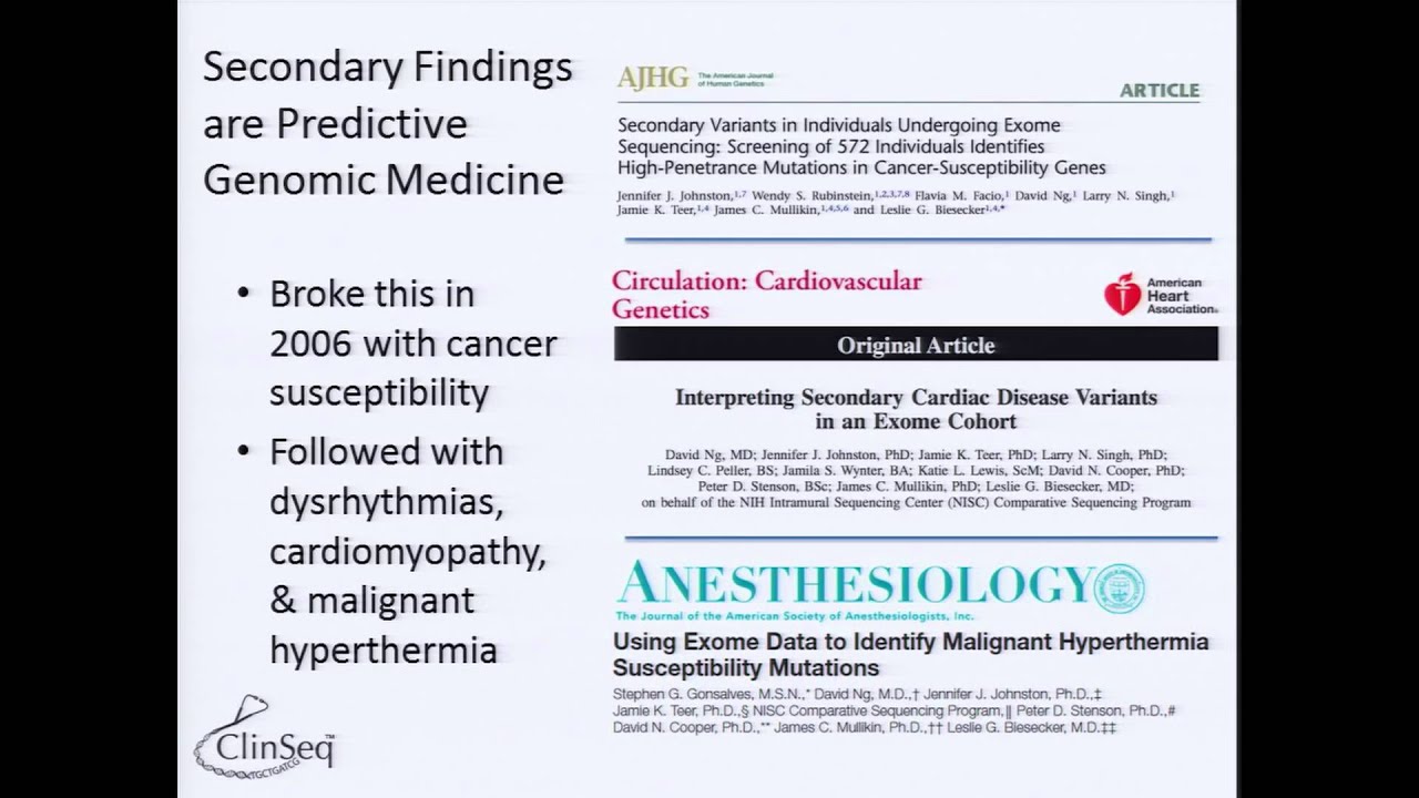 Presentation: NHGRI ClinSeq Project - Les Biesecker