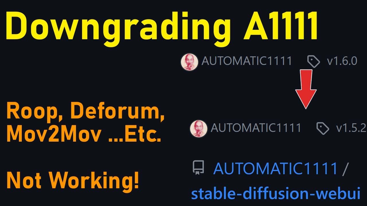 Downgrading A1111 to older versions to solver some extension problems