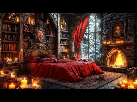 3 Hours of Enchanted Rain & Cozy Fireplace: Fantasy Castle Ambiance for Sleep & Study