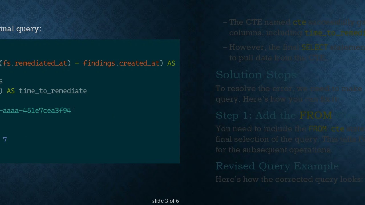 How to Fix the Postgres SQL Query Error: 